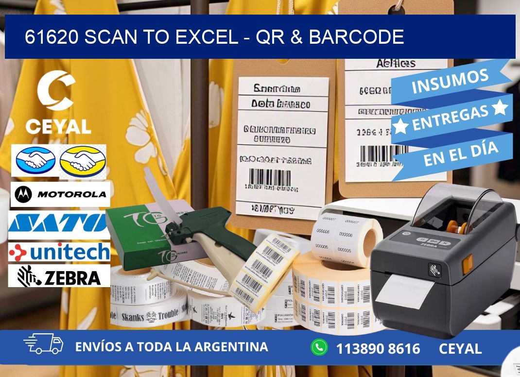 61620 Scan to Excel – QR & Barcode | Ribbon Zebra